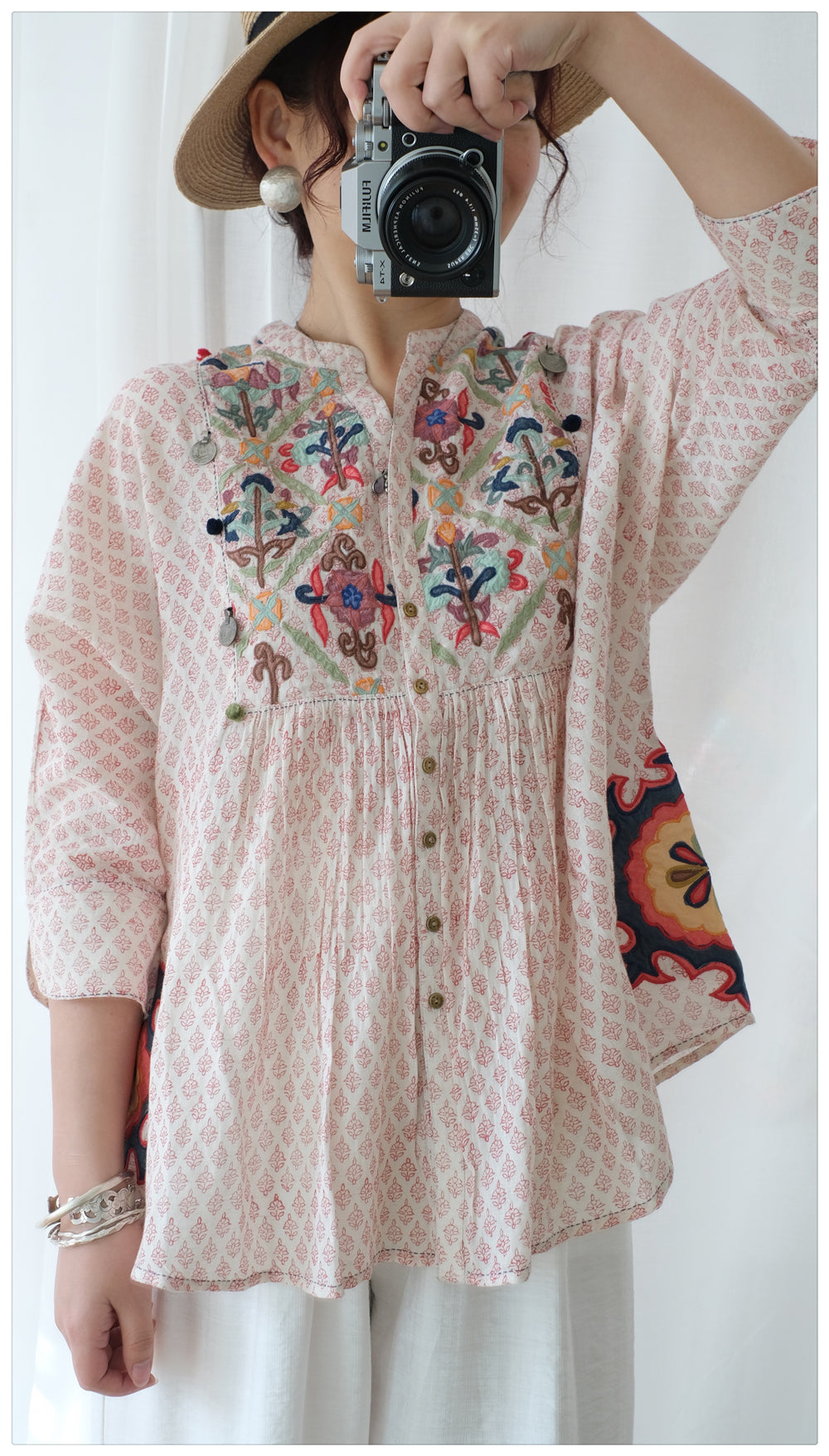Red Embroidered Shirt – VrisaIndia